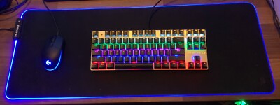 Logitech LED gaming keyboard and Mouse with Multicolour Gaming Mousepad ...