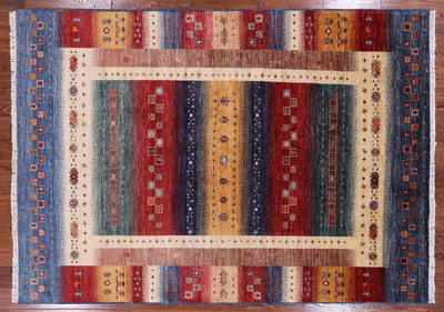 5' 9" X 8' 1" Gabbeh Hand Knotted Wool Rug - P9863 | eBay