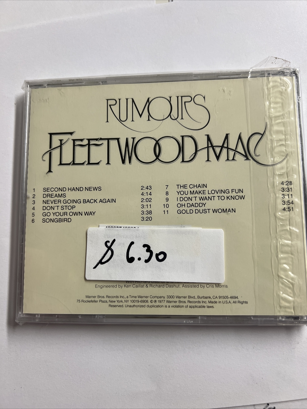 Rumours by Fleetwood Mac (CD, 1990) 75992731324| eBay