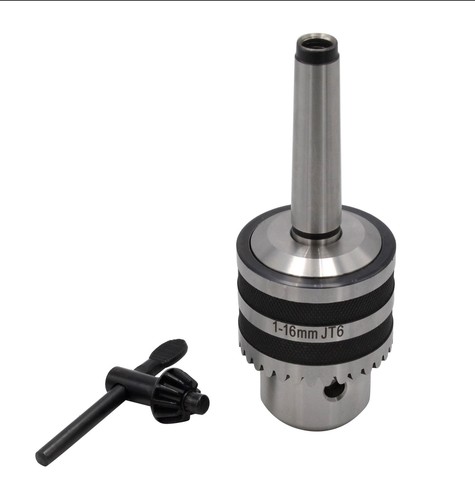 1 - 16mm Key Drill Chuck includes JT6 MT2 Drawbar Arbor 749355905195 ...