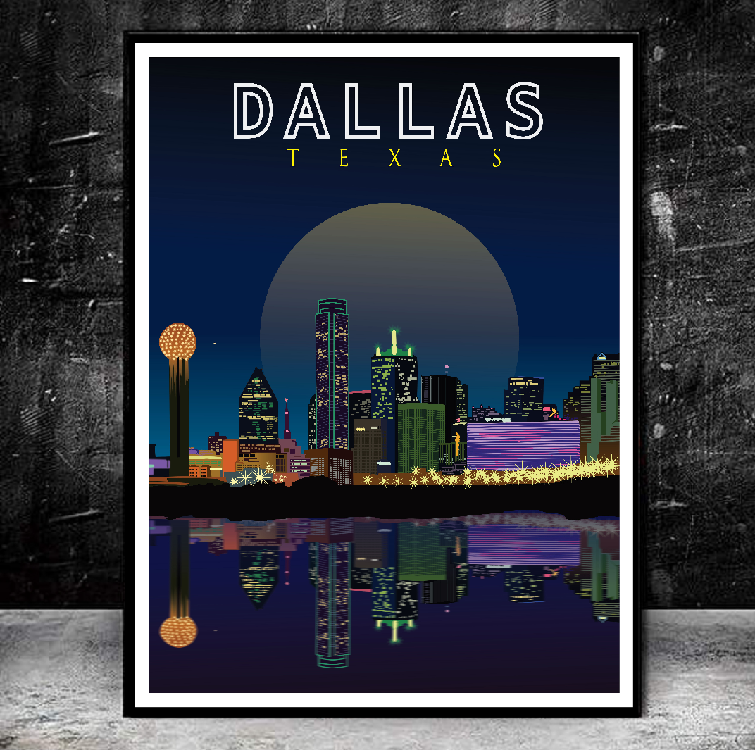 Dallas Texas Skyline Dallas Texas Skyline Etsy