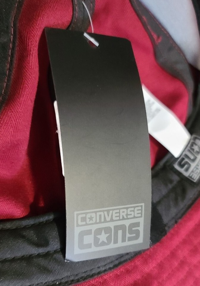 NEW Size L / XL Converse Cotton Maroon Red Bell Bucket Hat Cap Adult ...