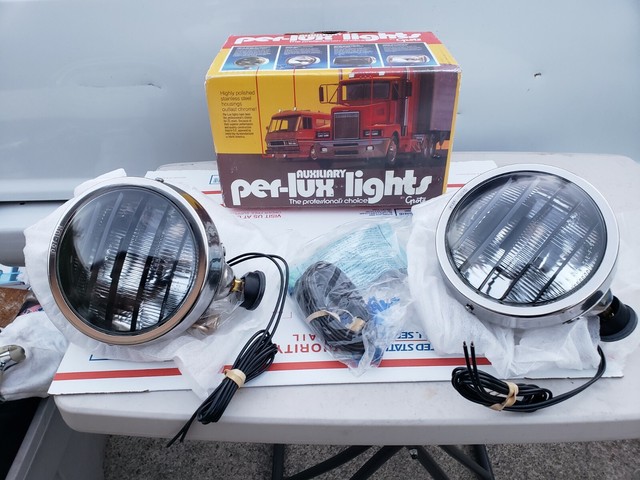 PAIR PER LUX 200T STAINLESS FOG/DRIVING LIGHTS/LOUVERED/HOT RAT ROD ...