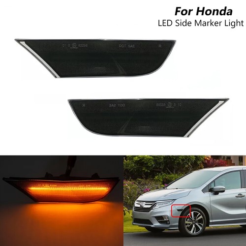 2x Smoked Amber LED Front Bumper Side Marker Light For Honda Odyssey ...