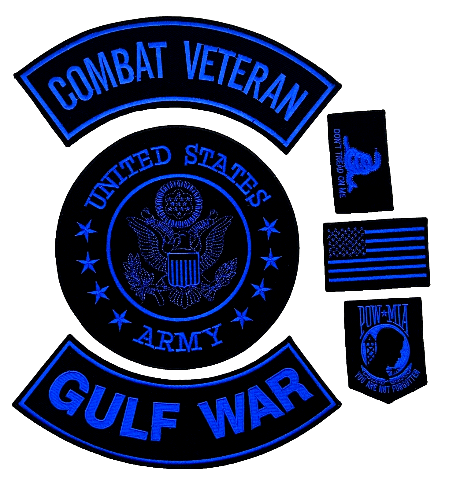 US ARMY SEAL COMBAT VETERAN GULF WAR MILITARY MOTORCYCLE VEST LOT OF 6 ...