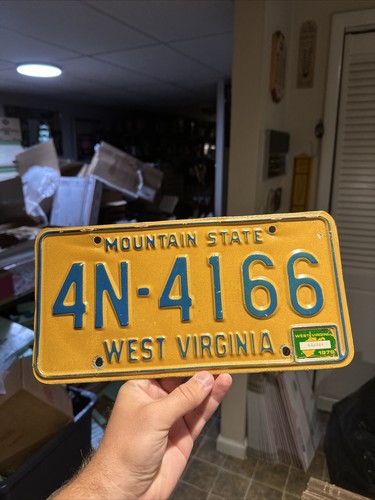 1976 West Virginia License Plate 4N-4166 Mountain State WV License Tag ...