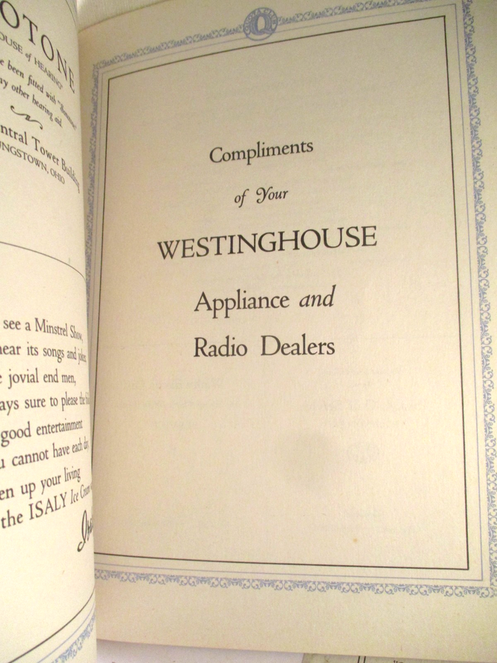 Vtg 1948 QUOTA MINSTREL QUOTA CLUB YOUNGSTOWN OH PROGRAM Stambaugh ...