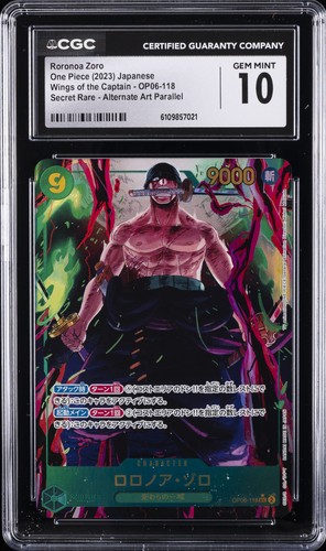2023 ONE PIECE JPN WINGS OF THE CAPTAIN SR ALT ART RORONOA ZORO CGC 10 ...