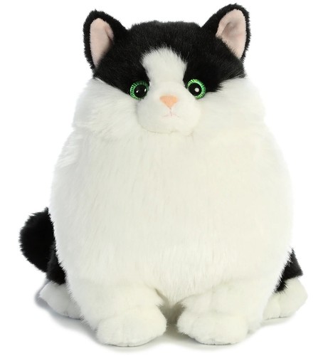 Aurora Fat Cats Muffins Tuxedo Cat Plush Toy Stuffed Animal Black White ...
