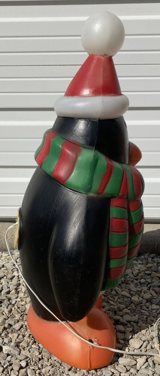 Vintage 29" Penguin Chilly Willy Blow Mold General Foam Christmas Yard ...