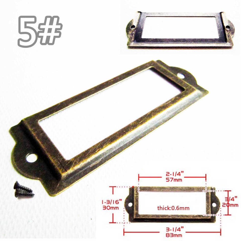 6/12/48pcs Cabinet Drawer Door Tag Label Pull Frame Handle File Name ...