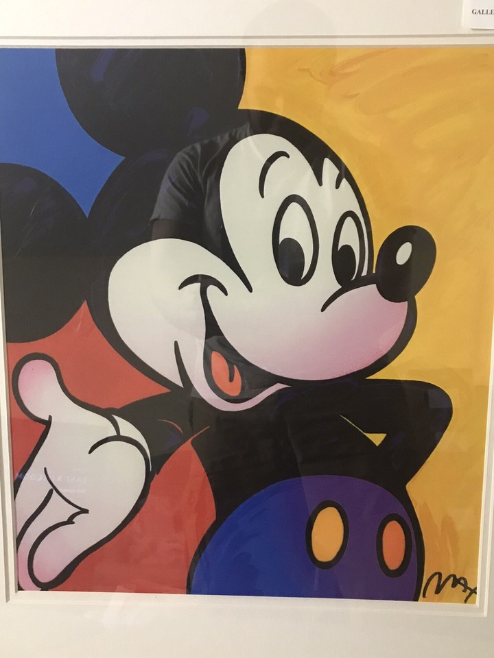 Peter Max Disney Mickey Mouse Signed Art Giclee Framed Cartoon 24x22 ...
