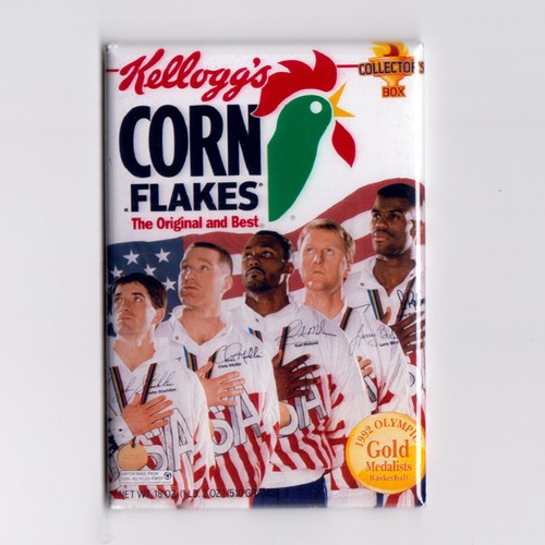 DREAM TEAM / CORN FLAKES 2"x3" POSTER MAGNET (cereal box bird jordan ...