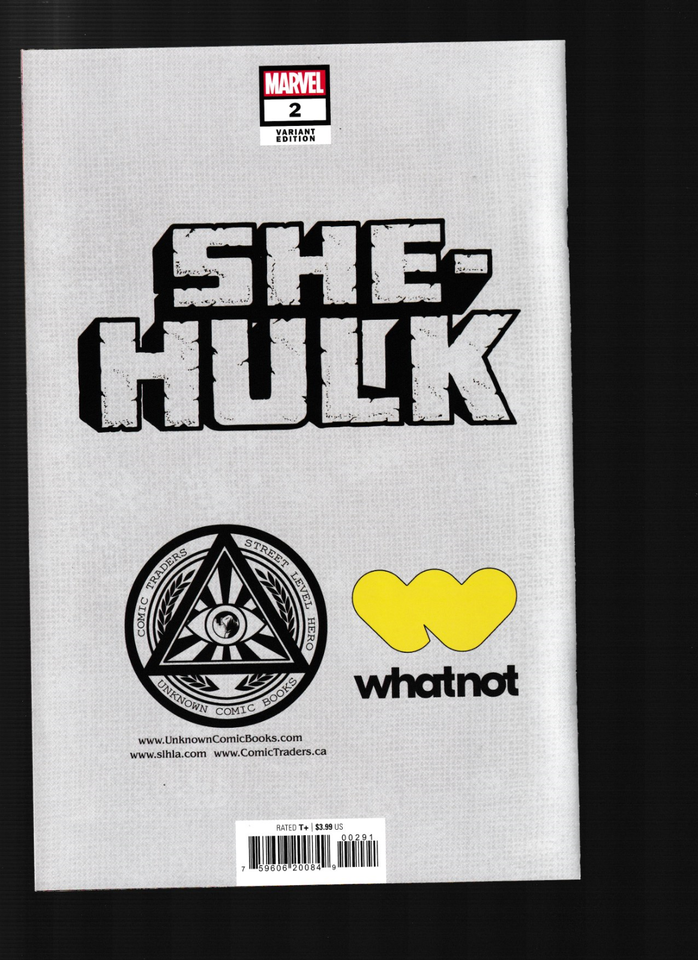 MARVELSHE HULK #2 616 WHATNOT NAKAYAMA VIRGIN VARIANT UNKNOWN COMICS ...