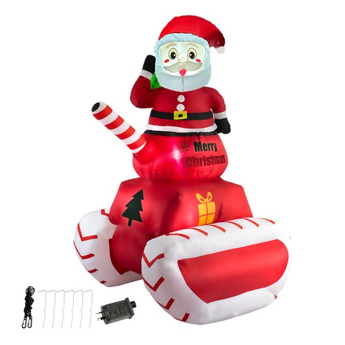 Santaco Christmas Inflatable Santa Claus Tank 1.8M Xmas Decor LED ...