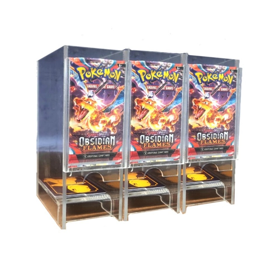 Acrylic Booster Pack Dispenser for TCG Packs (3 Slot) 3/16 inch Thick ...