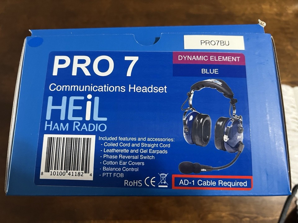 Heil Pro 7 Ham Radio Headset (BLUE) with Microphone and AD-1-Yaesu ...
