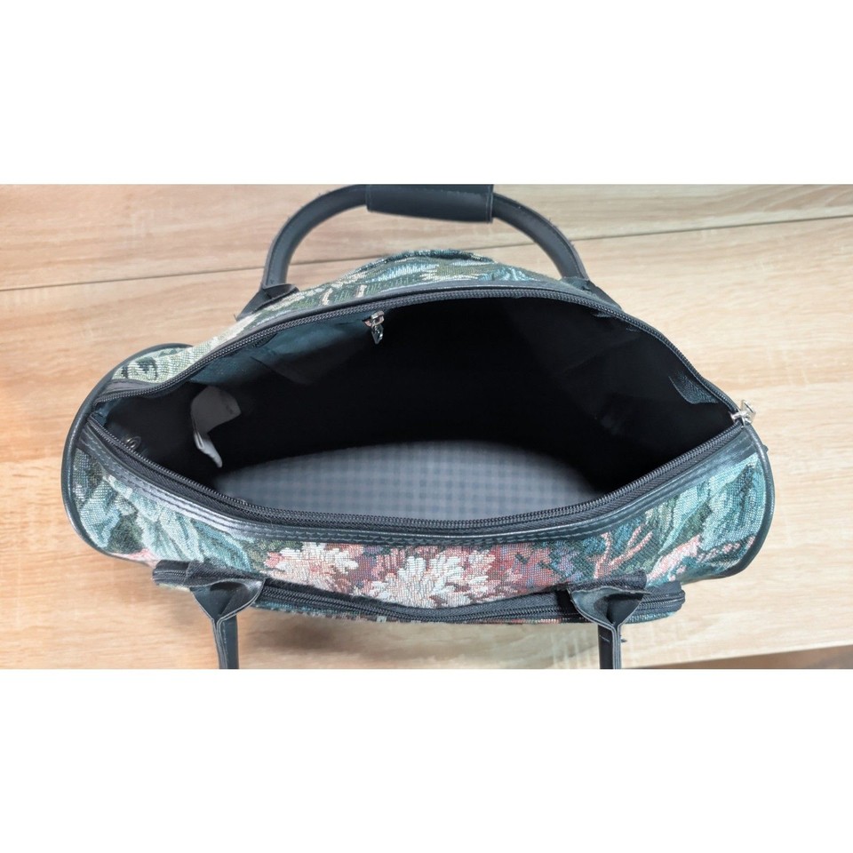 Vintage Atlantic Floral Tapestry Duffel Bag Carry-On Travel Weekender ...