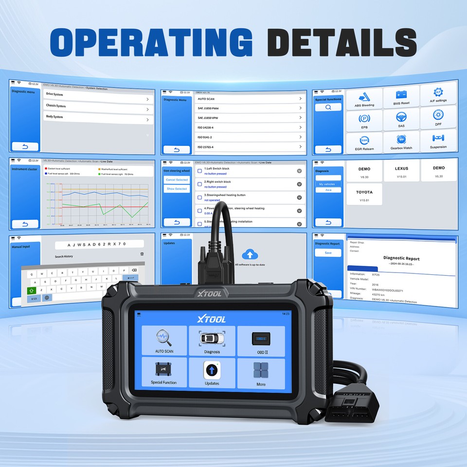 XTOOL Bidirectional Car OBD2 Scanner Full Diagnostic Tool for Toyota ...