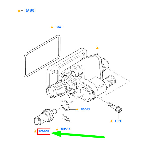 Original Ford Sensor Kühlmittel 1342631 4 Fiesta Fusion Focus II C-Max ...