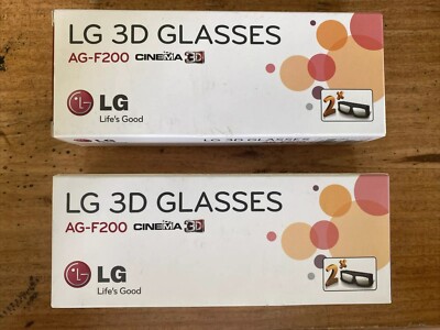 LG 3D Glasses AG F200 Cinema Glasses 2 Pair Per Box X 2 Boxes = 4 Pair ...