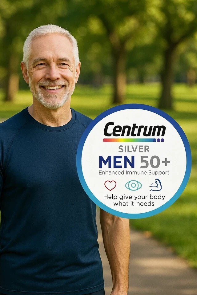 Centrum Silver Men 50+ Multivitamin Immune Heart eye brain Health 275 ...