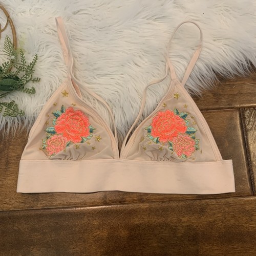 Victoria’s Secret Pink Bra lace triangle bra Size Small Pink ...