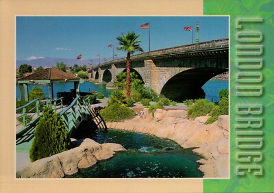vtg Postcard London Bridge Lake Havasu City Arizona Colorado River Ken ...