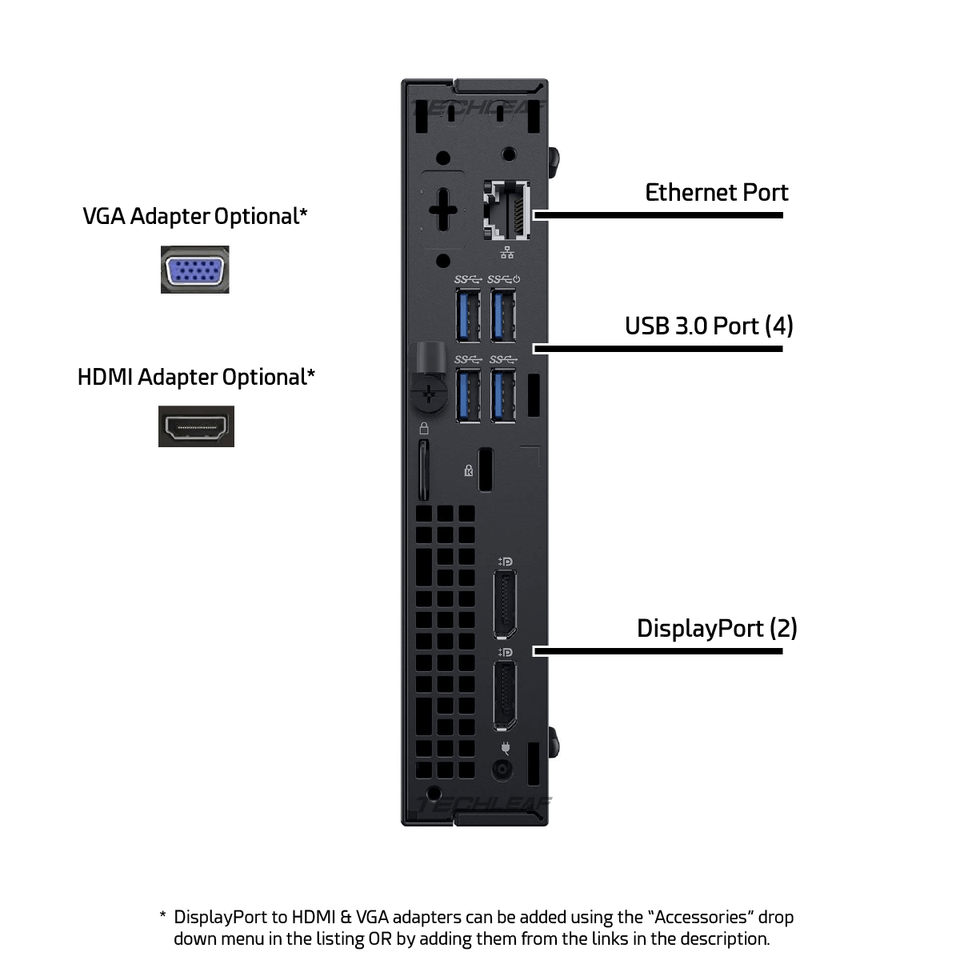 Dell Mini Desktop PC i7 8th Gen, up to 64GB RAM, 2TB SSD, Windows 11/10 ...