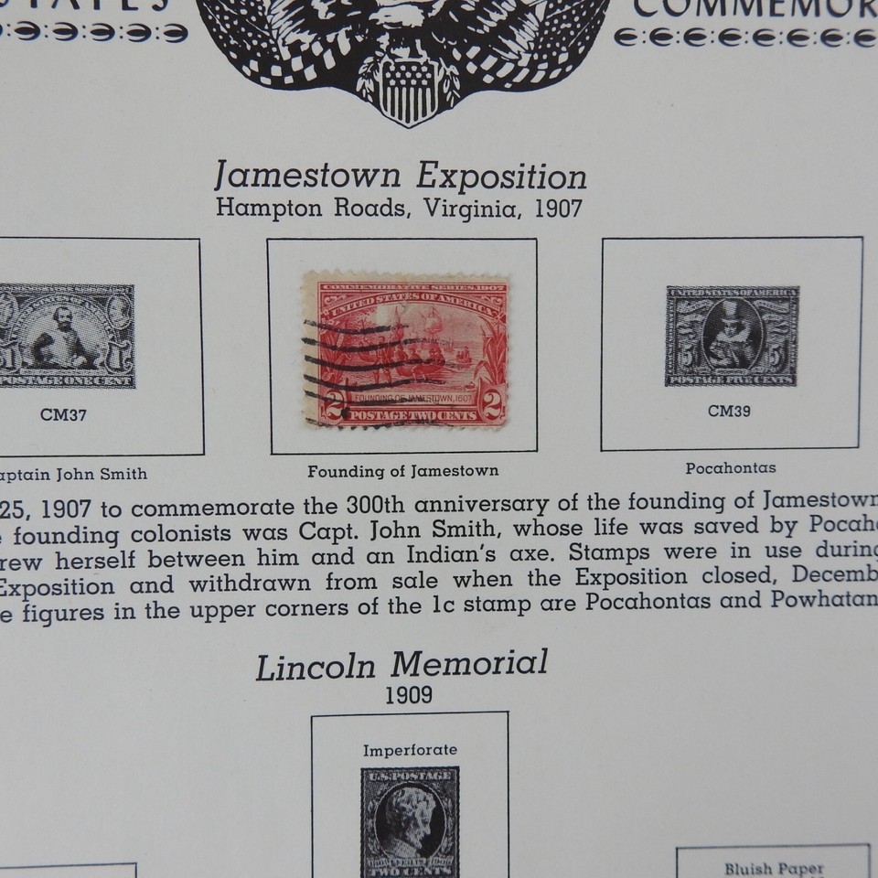Vintage US Commemoratives Postage Stamp Minkus Pg 69 Jamestown Expo ...