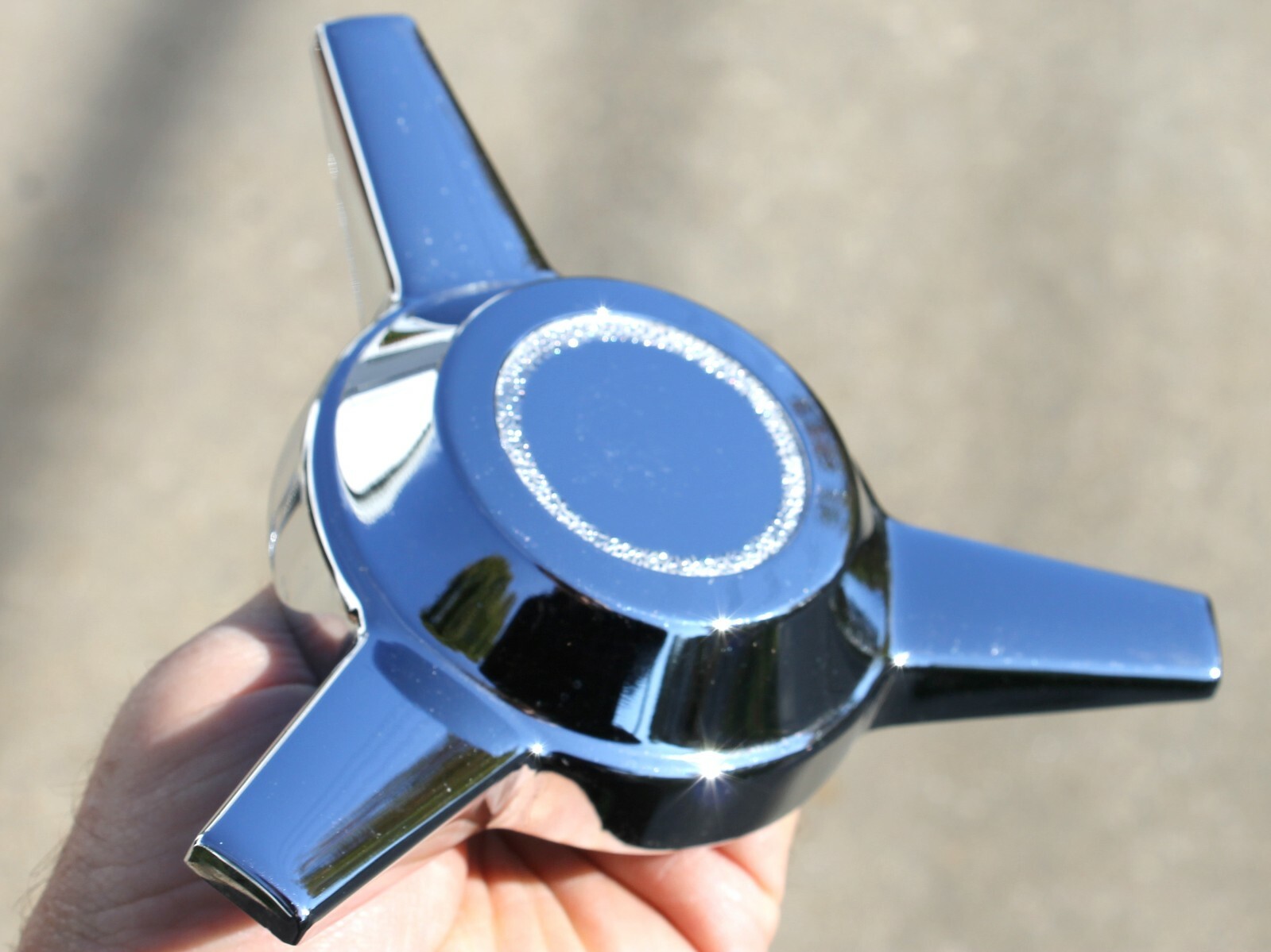 NEW Set of 4 TRU-SPOKE Chrome Wheel 3 Bar Spinner Center Cap Cragar ...