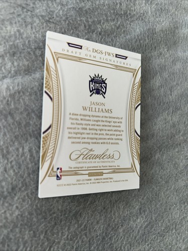 2021 Panini Flawless JASON WILLIAMS Autograph /5 Kings Emerald Draft ...
