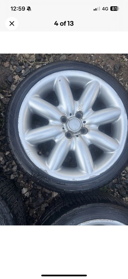 Mini Cooper S R52 R53 17" Crown Alloy Wheels/Tyres Silver 2002-2006 ...