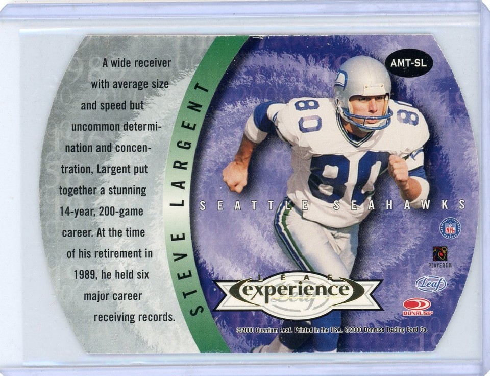 STEVE LARGENT 2000 DONRUSS QUANTUM LEAF NFL "LEAF EXPERIENCE" AUTO DIE ...