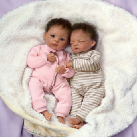 Ashton-Drake Waltraud Hanl "Jada And Jayden" Poseable Twin Baby Doll ...