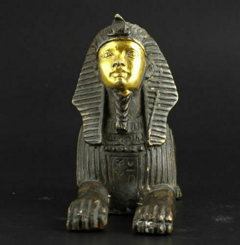 Old Vintage Shang dynasty bronze Egypt Pyramids Sphinx Statue peace ...