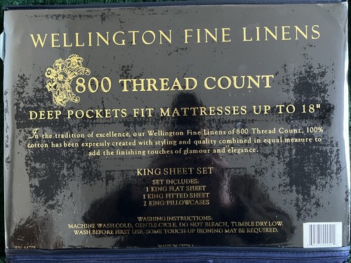 Wellington Fine Linens 800 Thread Count 100% Cotton King Sheet Set New ...