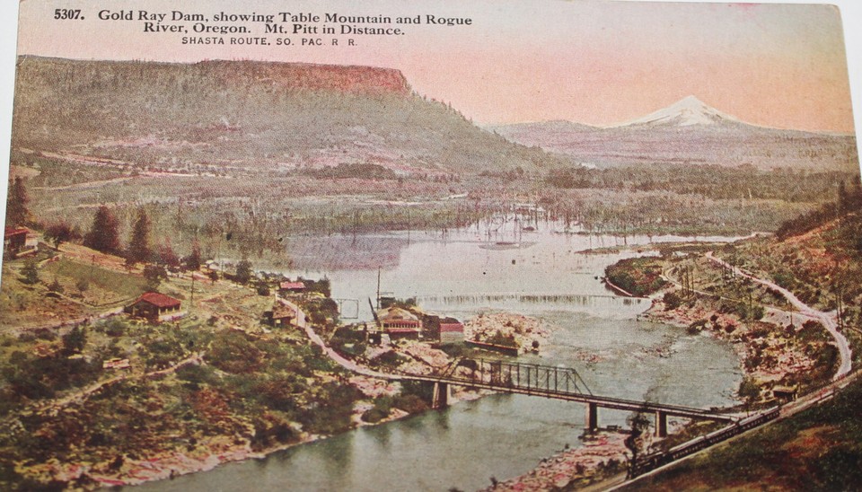 Vintage Linen Postcard Gold Ray Dam Rogue River Oregon PA23 | eBay