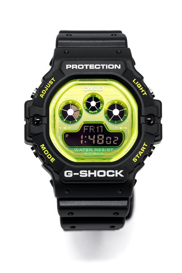 Casio G-Shock Watch Men's Shock Tech Skeleton Black/Green DW-5900TS-1DR ...