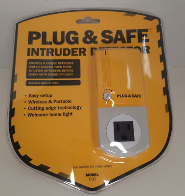 NEW factory sealed plug & safe intruder detector activates lights or ...