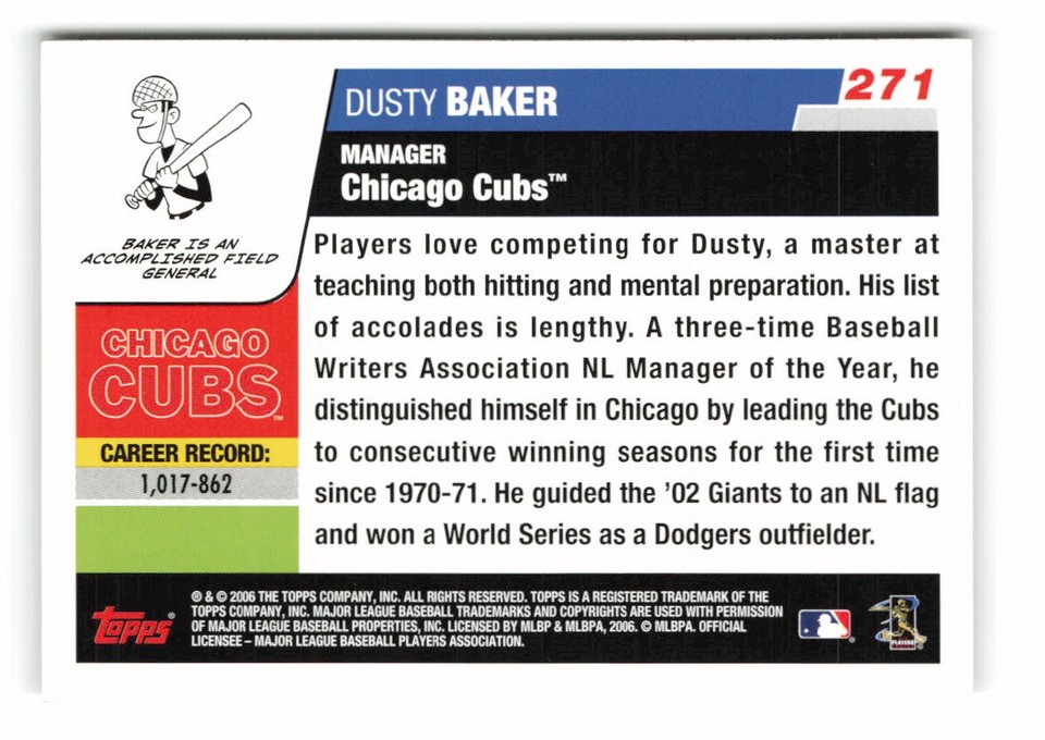 2006 Topps Dusty Baker #271 Chicago Cubs | eBay