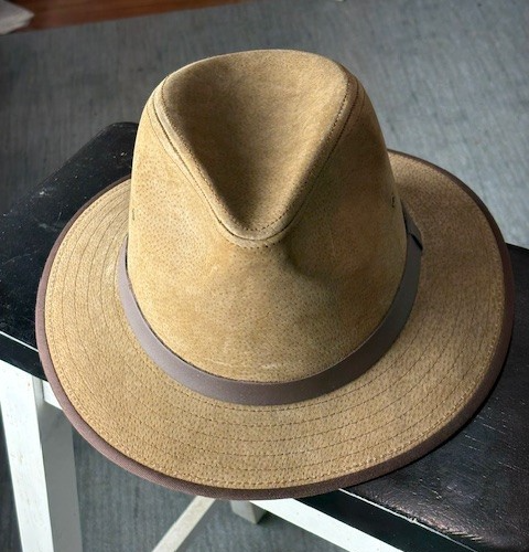 Men's Hat Capas Headwear SAFARI SUEDE Brown Men NYC Classic Fedora VTG ...