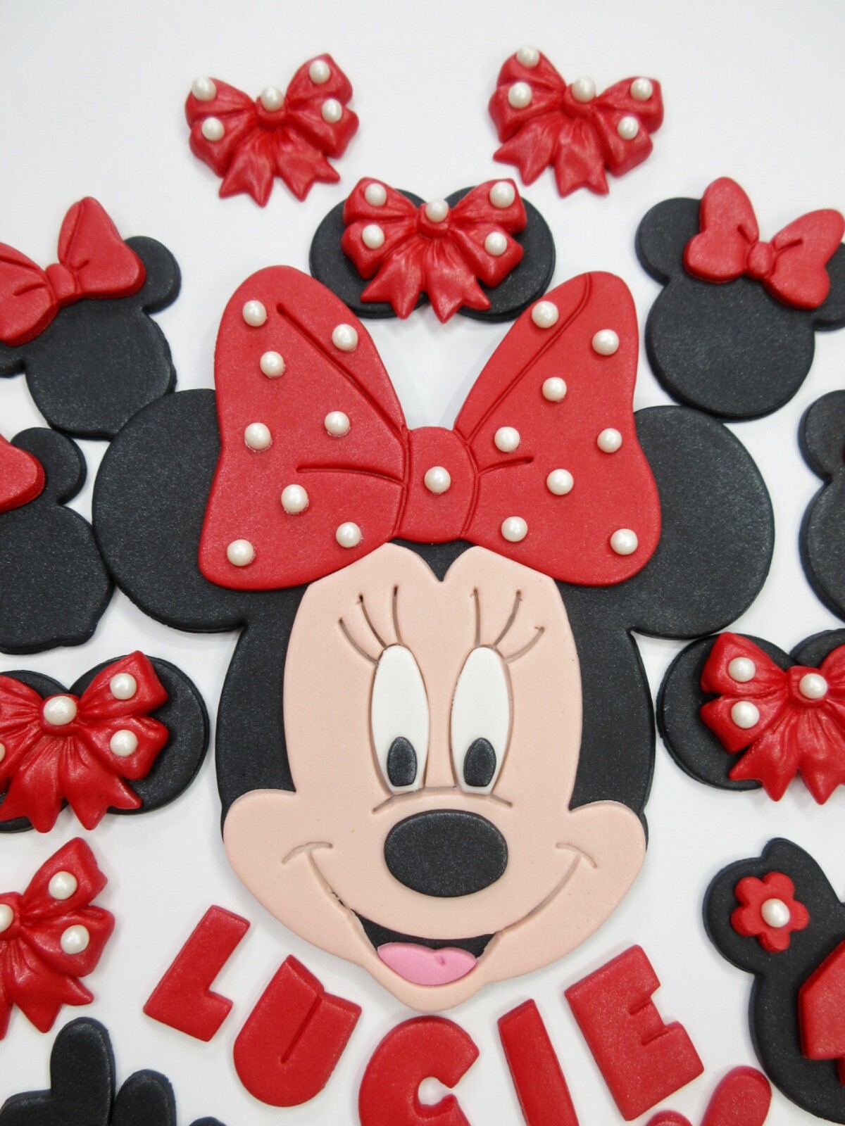 Red Minnie Mouse Cake Topper. Edible Minnie Birthday Cake Topper ...