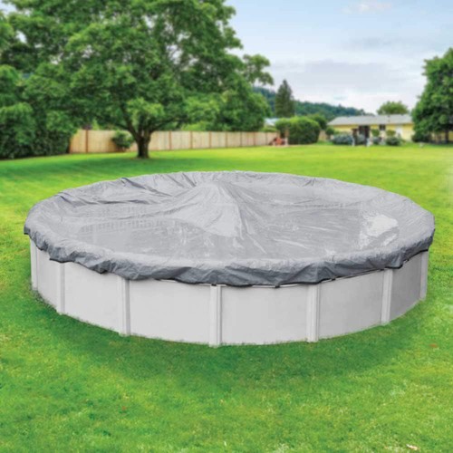 Robelle Above Ground Winter Pool Cover Round 19' (4' Overlap) Dove Gray ...