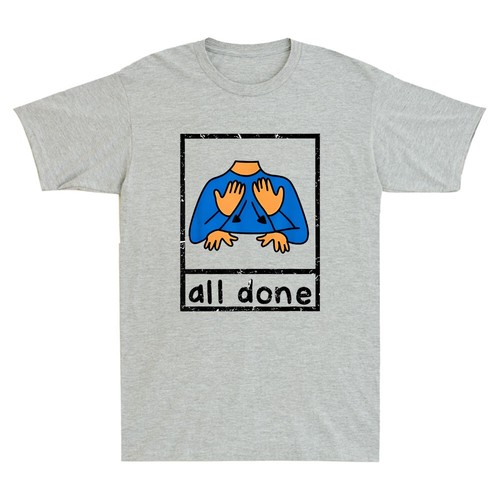 All Done Sign Language Speech Pathology Funny Vintage Men's Short ...