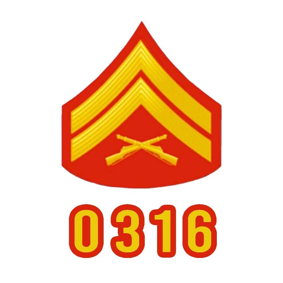 USMC Corporal E-4 Rank 0316 MOS US Marine Corps Semper Fi! Licensed 5 ...