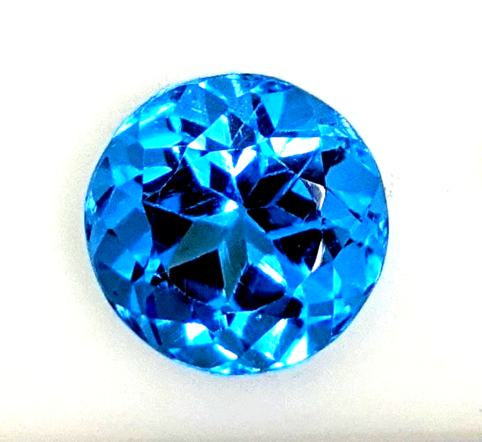 10mm Natural Neon Swiss Blue Topaz Round AAAA Sri Lanka | eBay