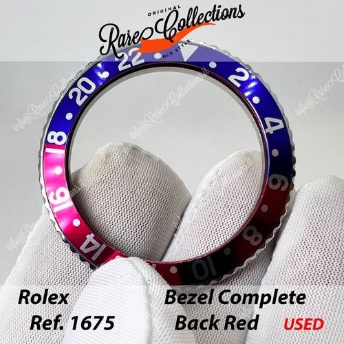 USED Usato Bezel Insert COMPATIBLE Rolex 1675 Blue Red Rosso Inserto .1 ...