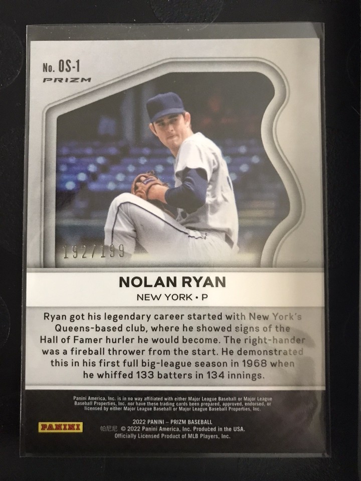 2022 Panini Prizm Nolan Ryan 192/199 Old School Blue Donut Circle #OS-1 ...