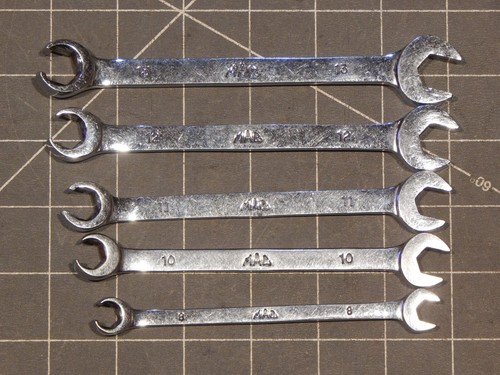 Mac 5Pc Metric Combination Open End Flare Nut Line Wrench Set 8MM 13MM ...